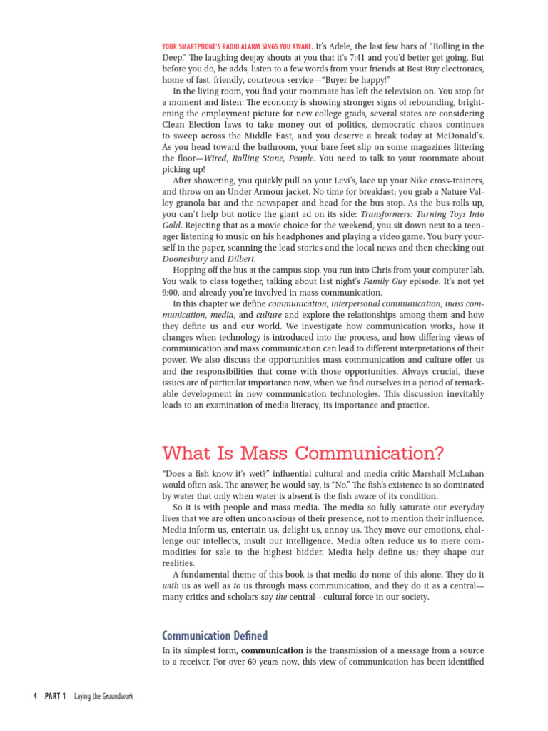 Understanding Mass Communication Basics | PDF | Communication | Human ...