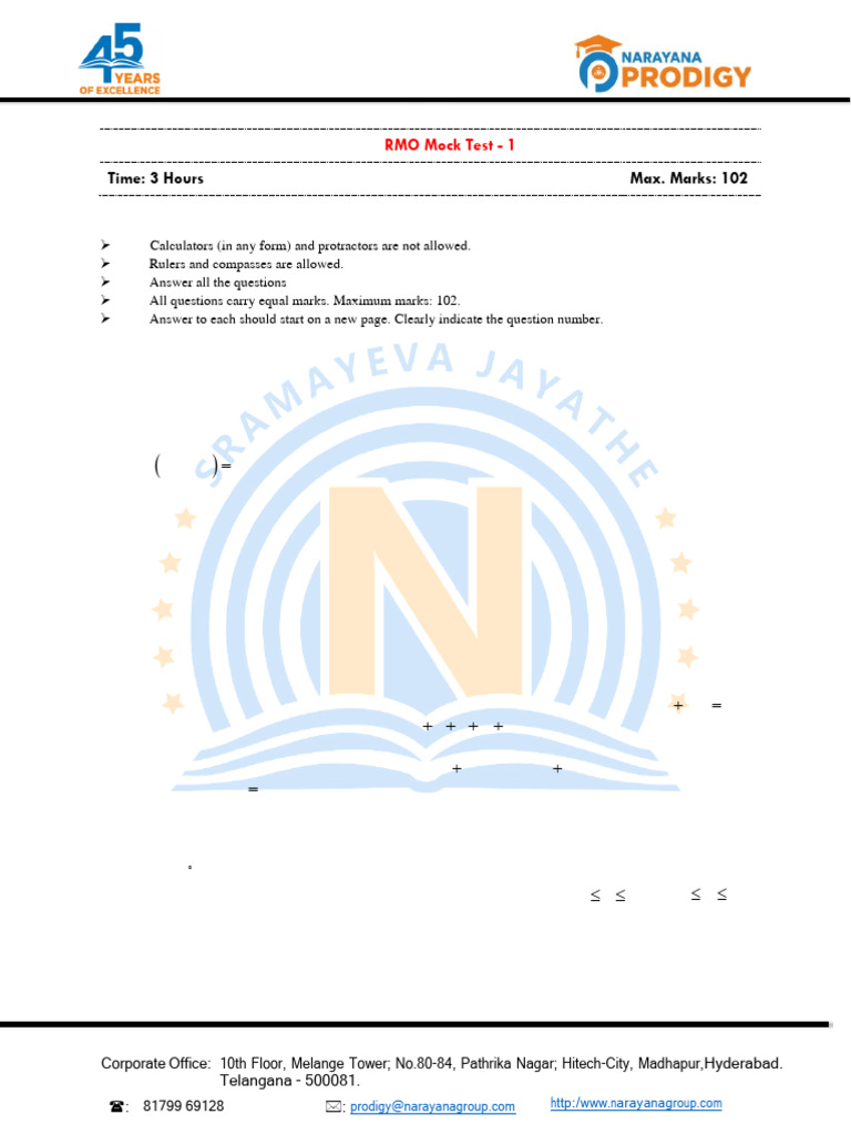 RMO Paper-1 Q.P.Final | PDF