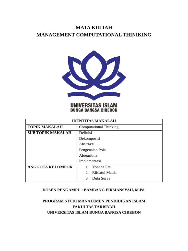 Makalah Computational Thinking | PDF