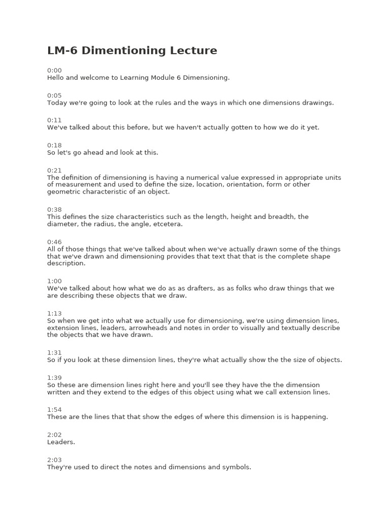 AEM 195 - AutoCAD -LM-6 Dimentioning PPT Lecture Transcripts - English ... AEM 195 - AutoCAD -LM-6 Dimentioning PPT Lecture Transcripts - English ...