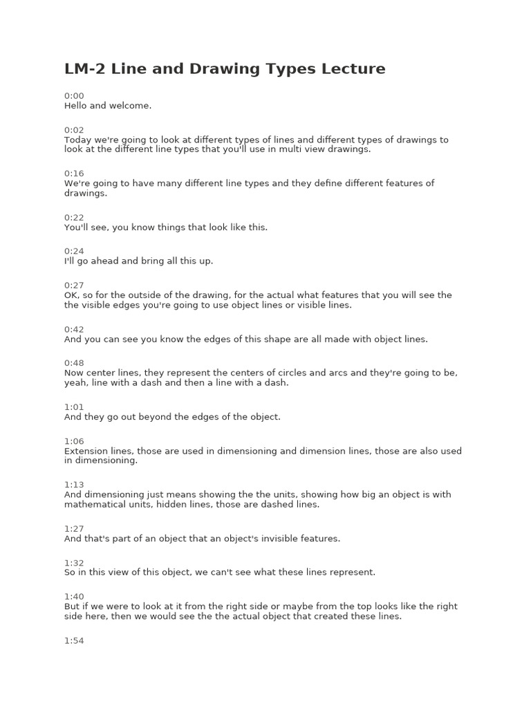 AEM 195 - AutoCAD - LM-2 - Line and Drawimg Types PPT - Lecture Transcripts English | PDF