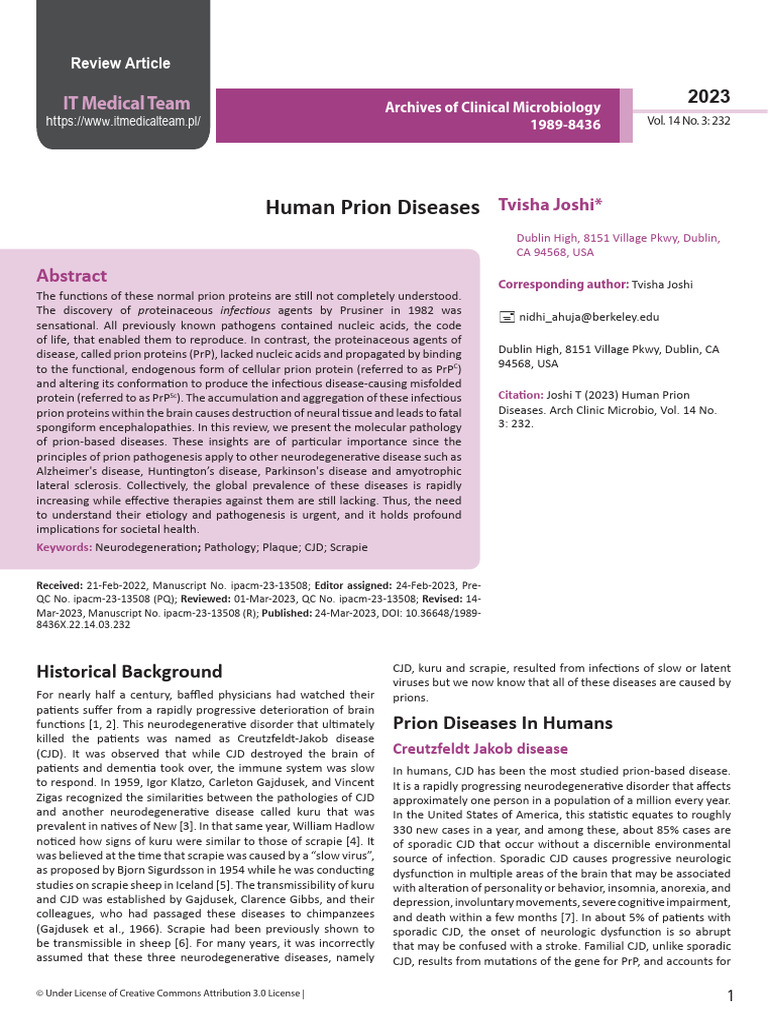 Human Prion Diseases | PDF