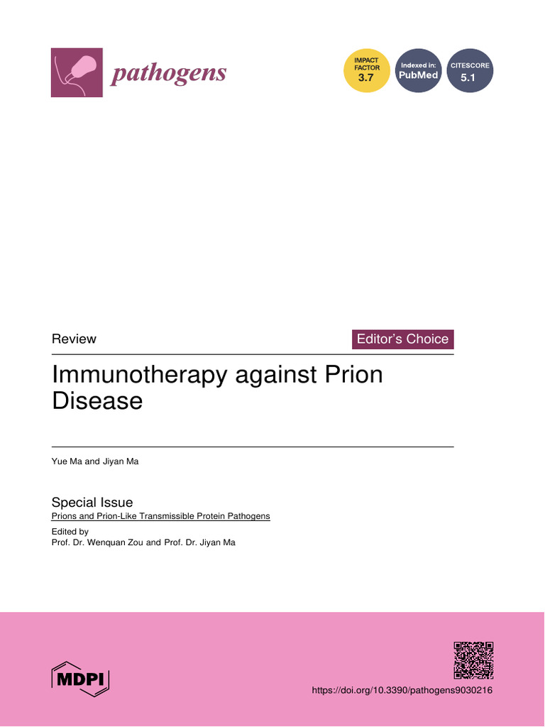 Immunotherapy Against Prion Disease | PDF