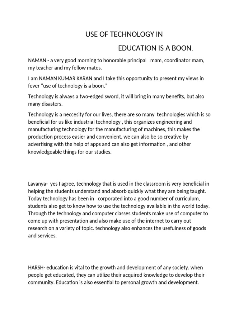 Debate Script Technology. | PDF