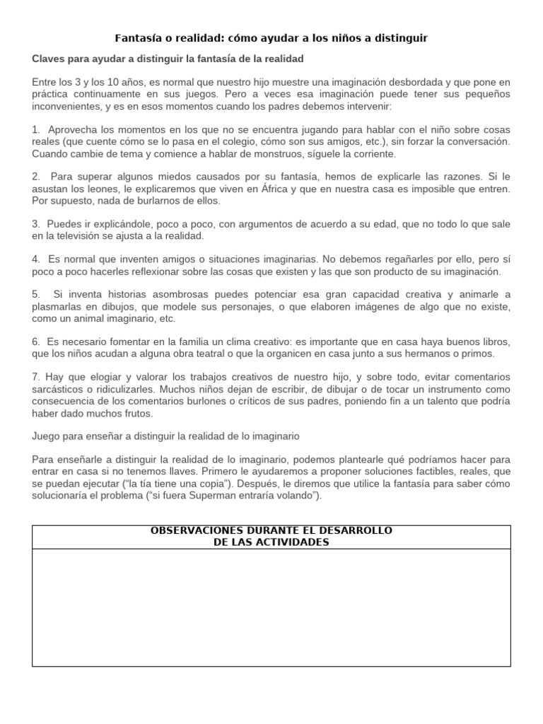 Fantasía o Realidad | PDF