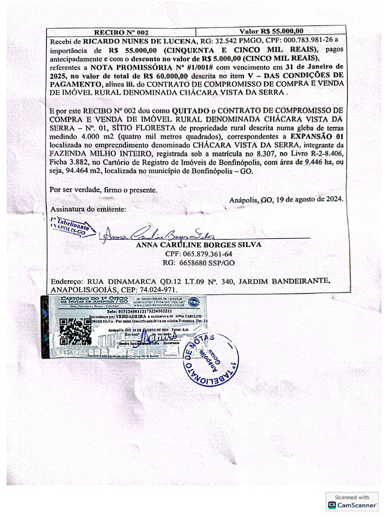 Recibo Quitação Promissória | PDF