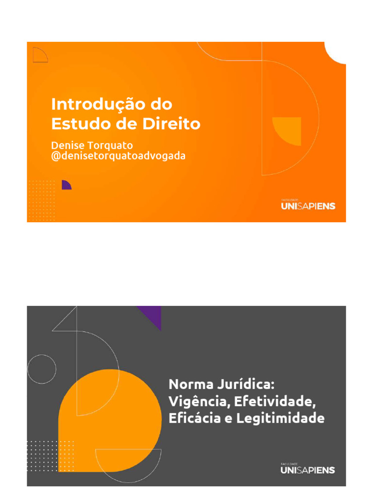 Slides. Vigência, Legitimidade, Efetividade e Eficácia | PDF