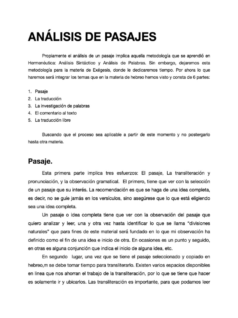 Análisis de Pasajes Hebreos - Análisis de Pasajes Hebreos - Unlocked | PDF