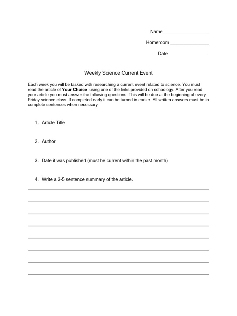 Science Current Event | PDF