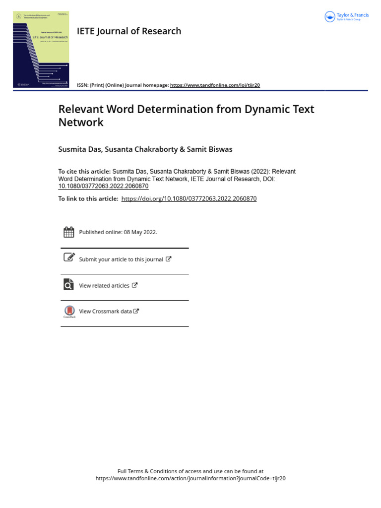 Relevant Word Determination | PDF