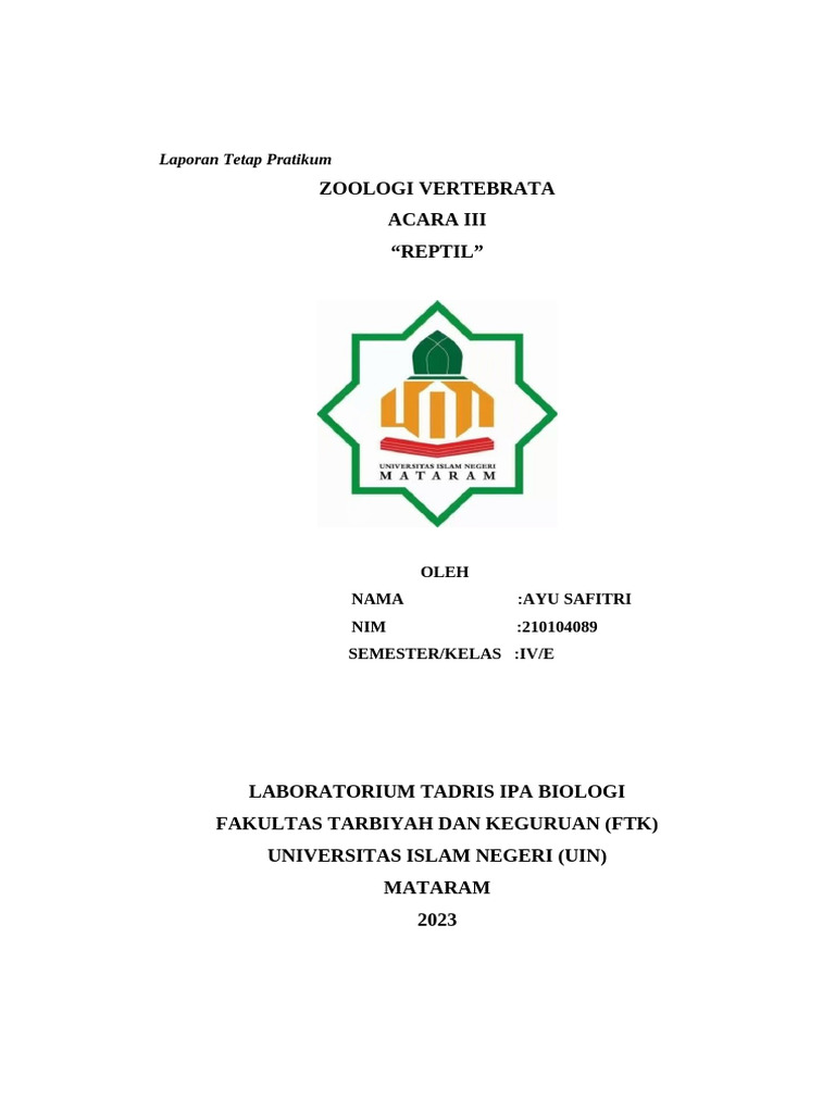 Laporan ZOVER Acara 3 | PDF