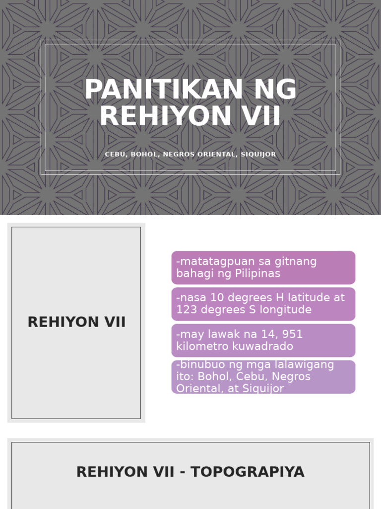 Panitikan NG Rehiyon Vii | PDF