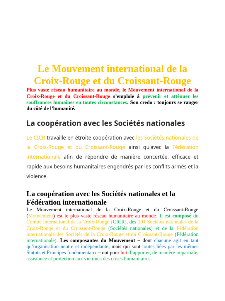 La Croix Rouge | PDF