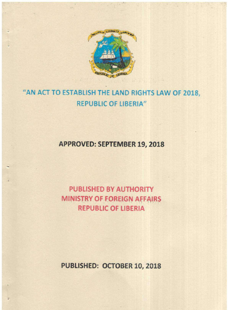 Land Rights Act - 2018 | PDF