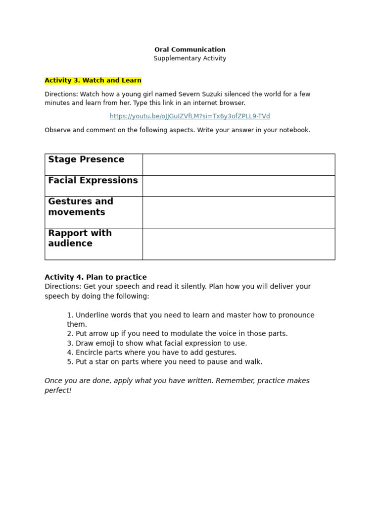 Oral Communication | PDF