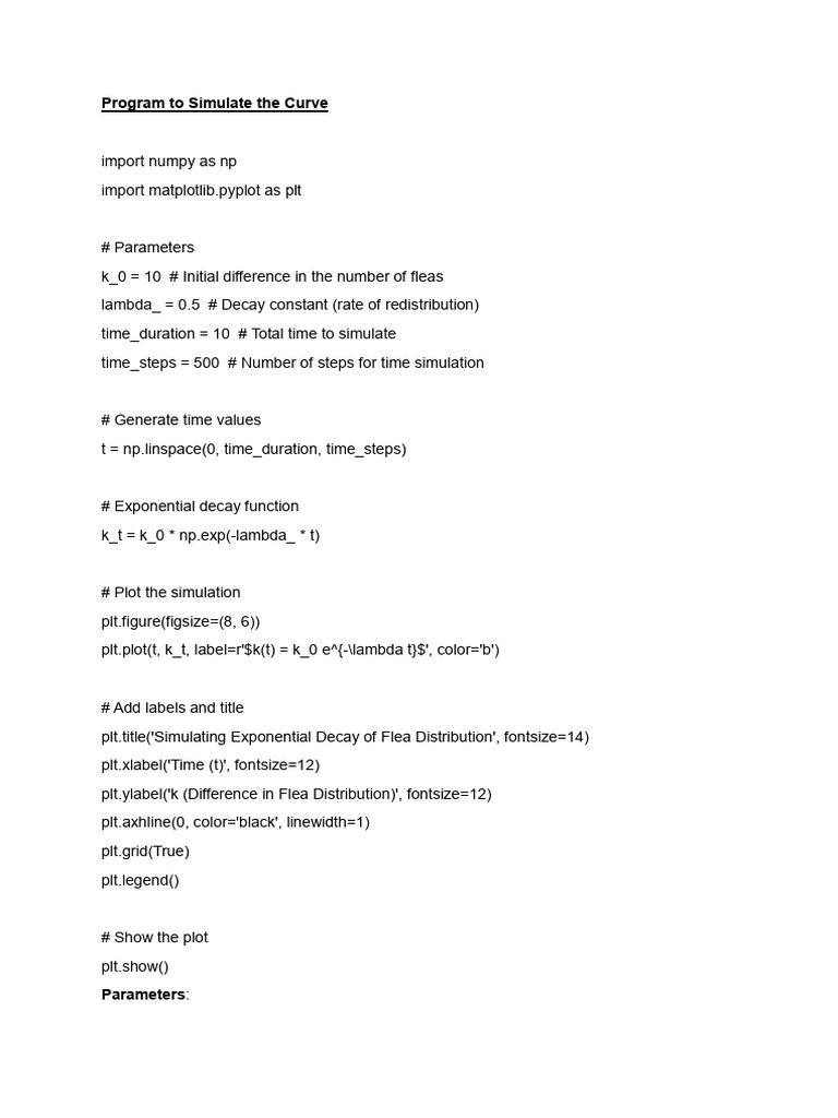 Program to Simulate the Curve | PDF