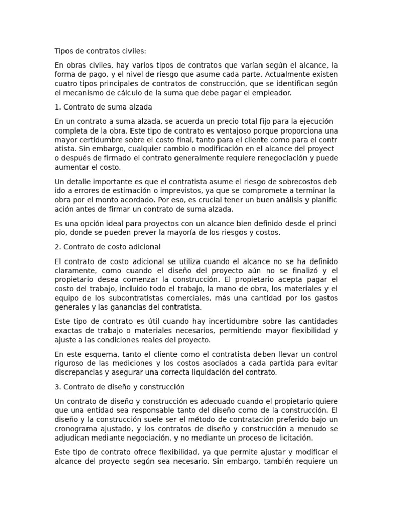 Tipos de Contratos Civiles | PDF