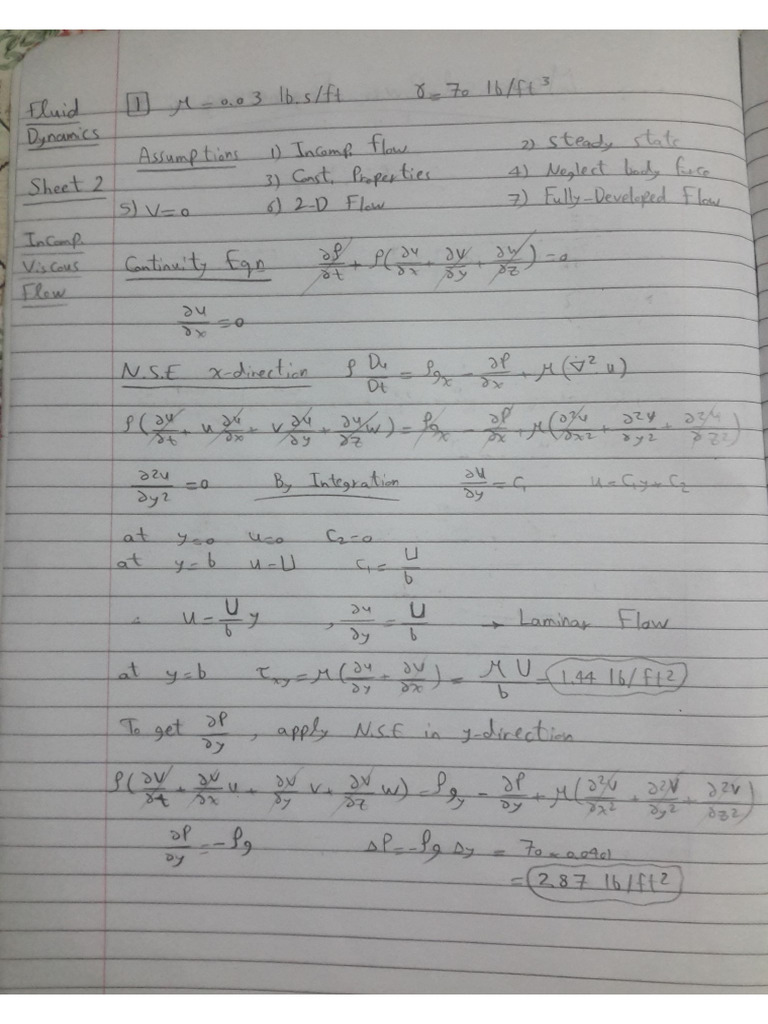 Fluid Mechanics - Sheet 2 - Solutions | PDF