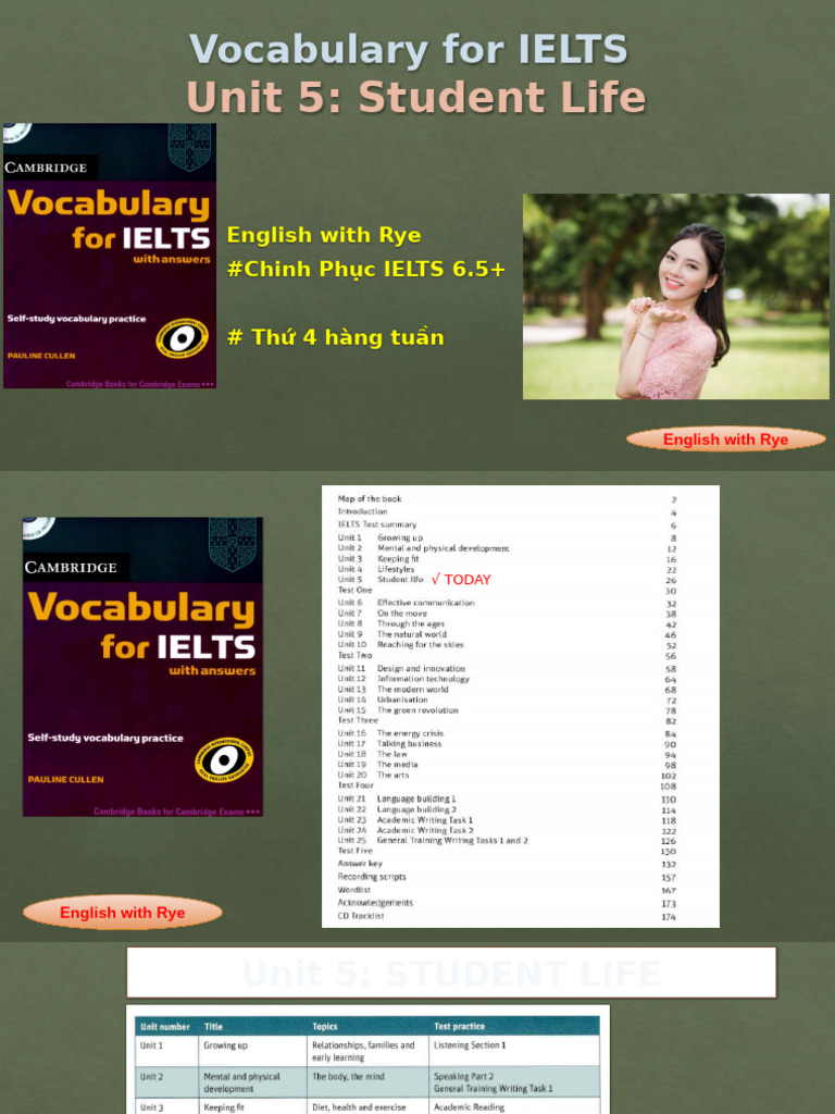 Vocabulary For IELTS - Unit 5 Student Life | PDF
