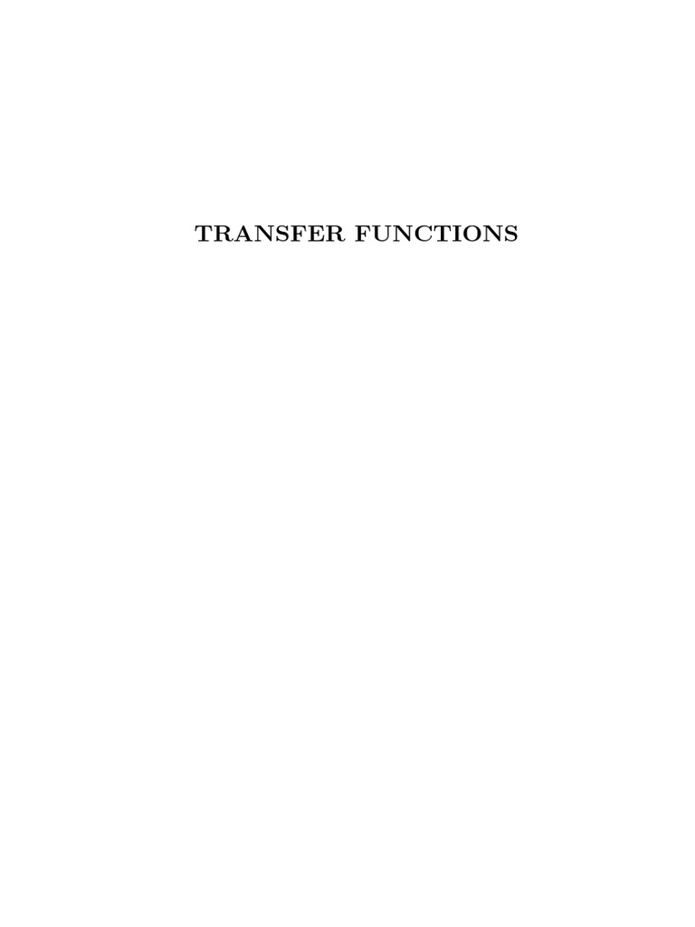 Transfer Functions | PDF
