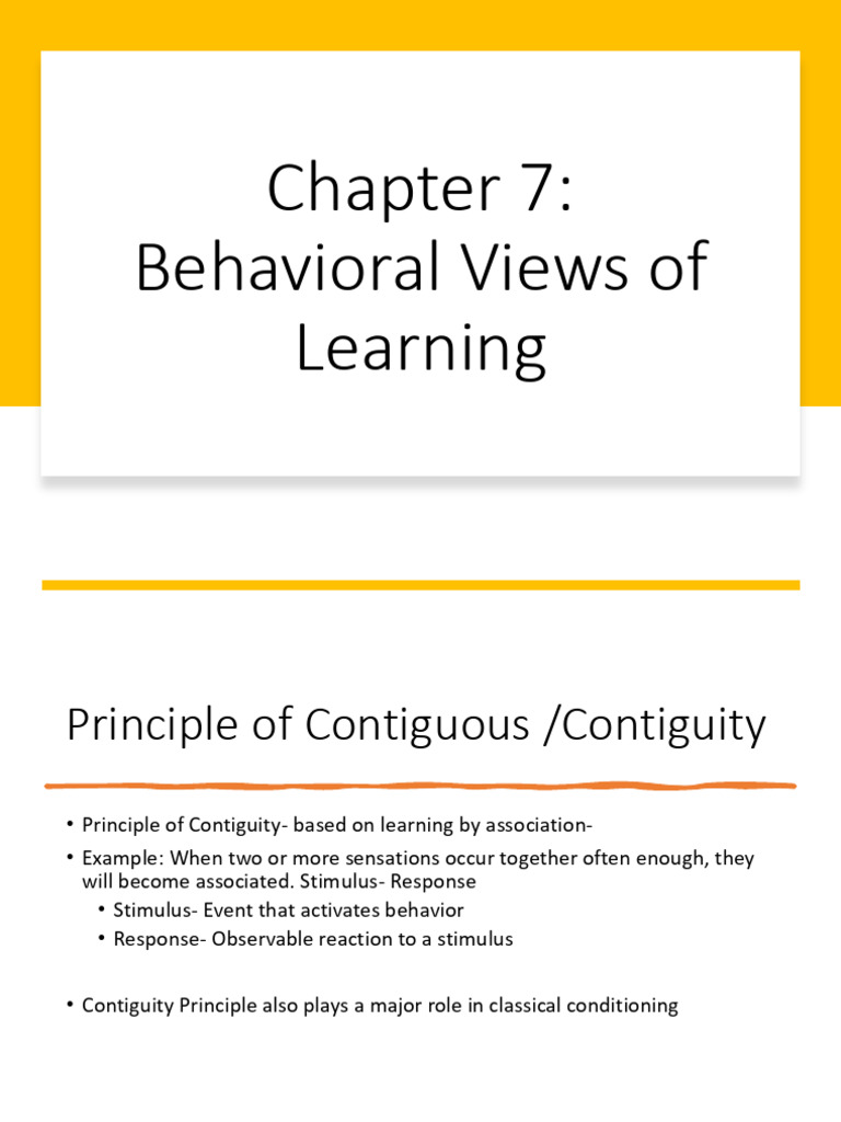 Chap 7 Behavioral Views of Learning | PDF