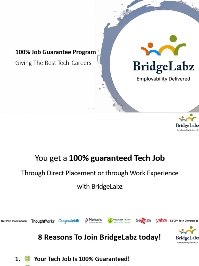 BridgeLabz Job Guarantee Program Brochure | PDF