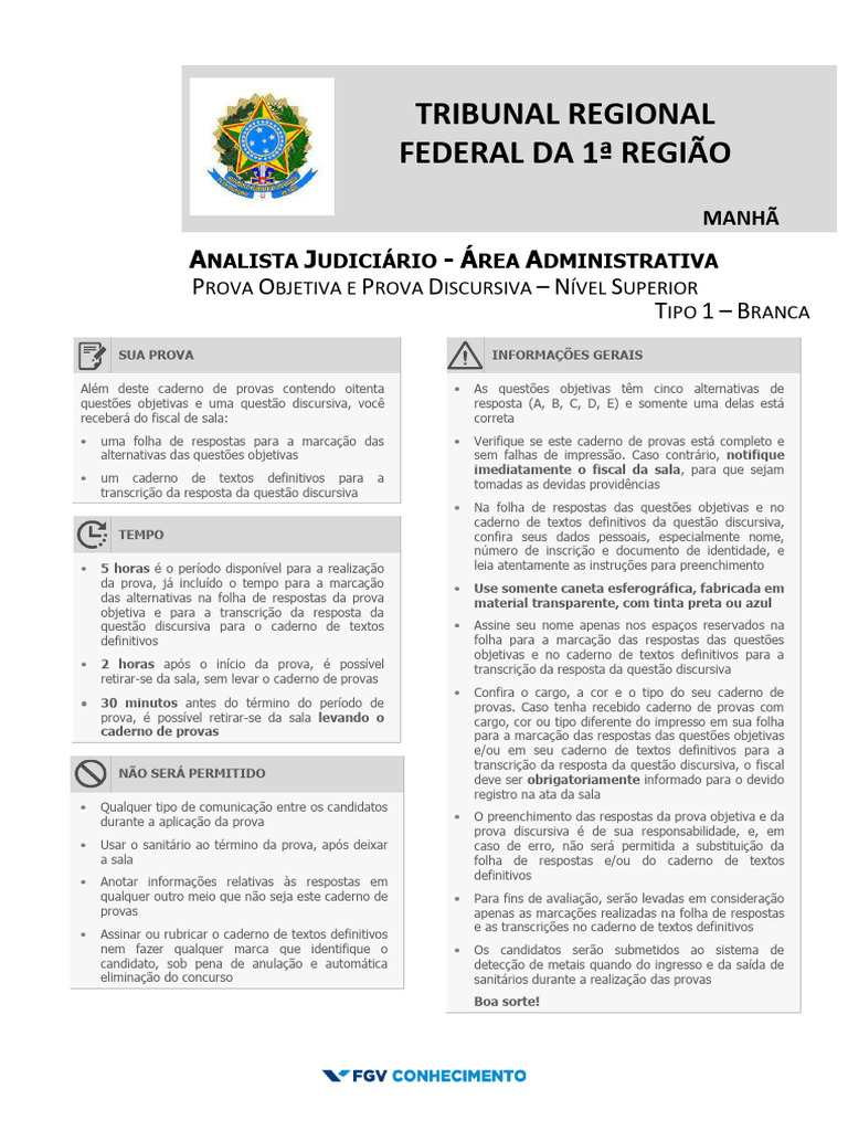 Prova TRF1 - AJAA | PDF
