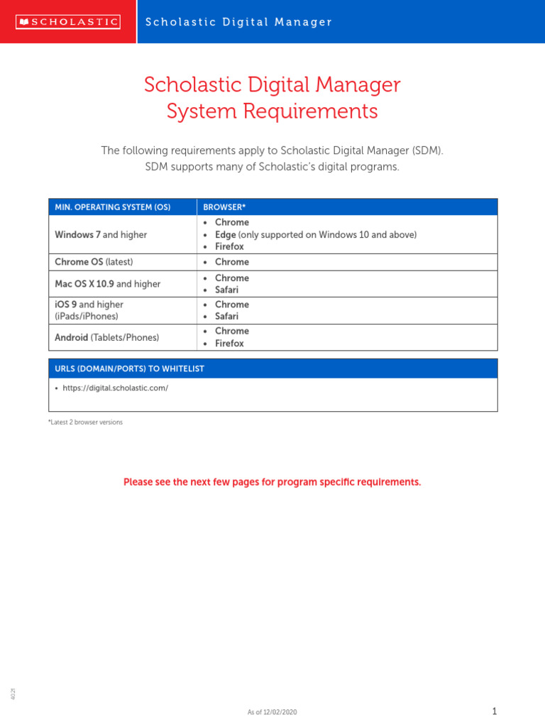SDM+Educators+System+Requirements | PDF