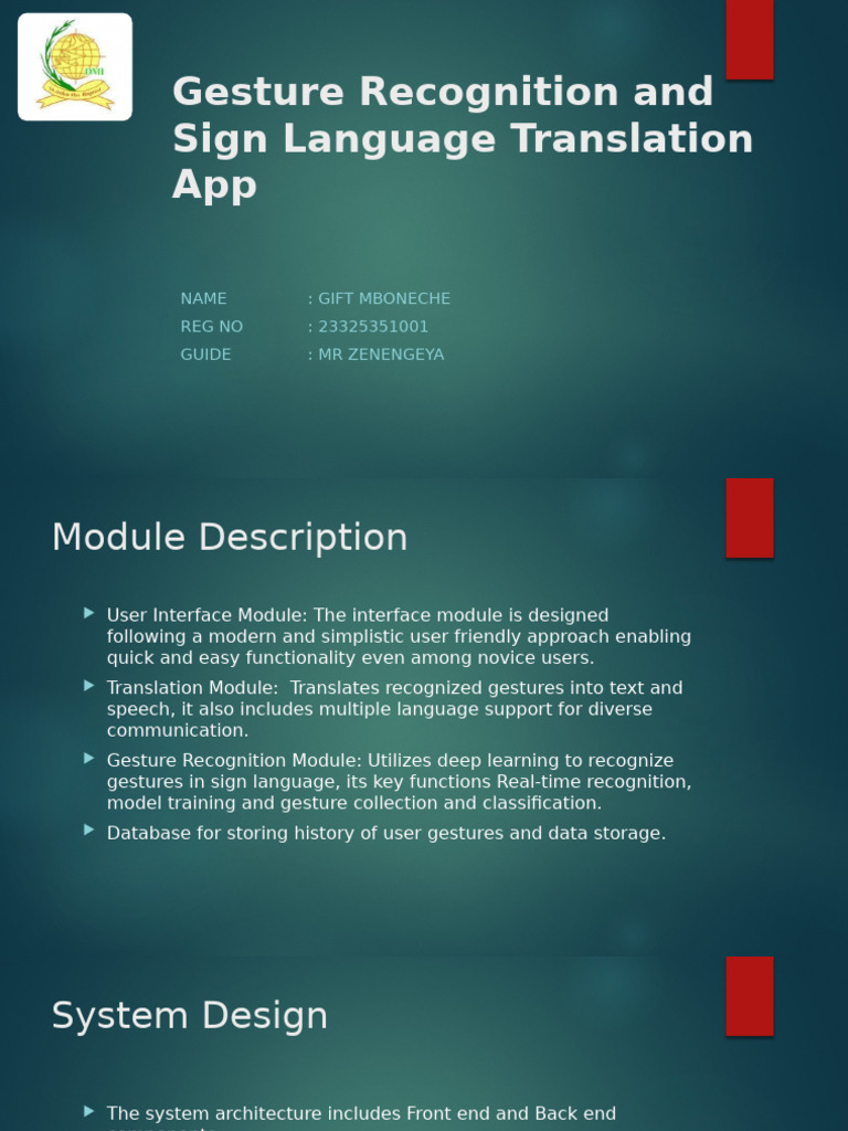 Gesture Recognition Presenstation 2nd Rev | PDF