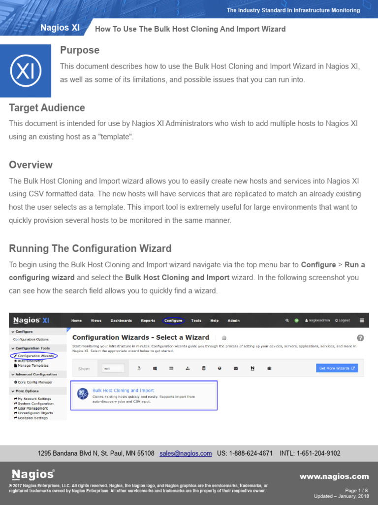 How To Use The Nagios XI Bulk Host Cloning and Import Wizard | PDF
