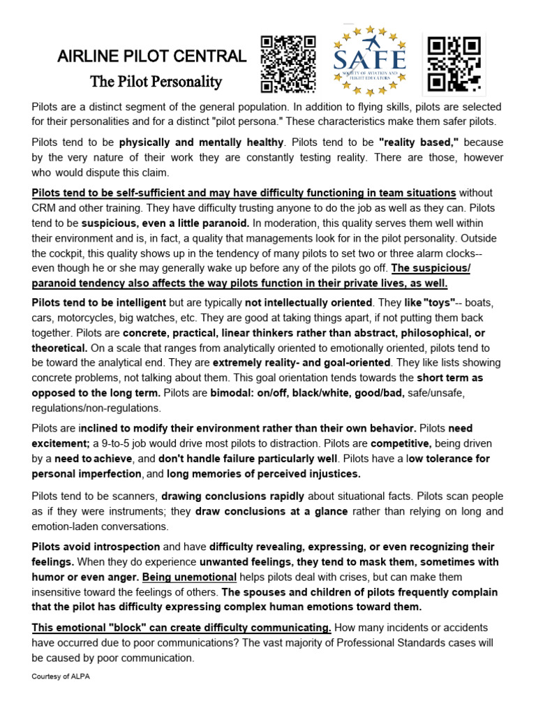 Pilot Personality | PDF
