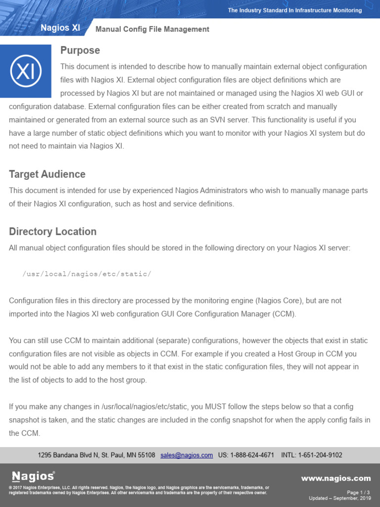 Managing Config Files Manually With Nagios XI | PDF