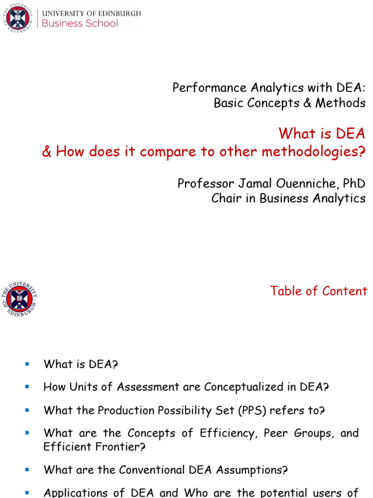 PAwDEA100 What Is DEA & How Does It Compare To Other Methodologies ...
