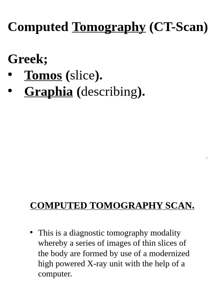 Computerized Tomography-1 | PDF