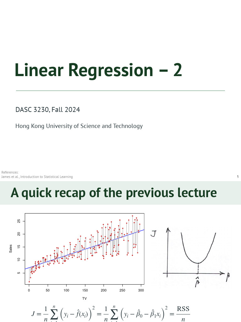 DASC 3230 - Linear Regression 2 | PDF