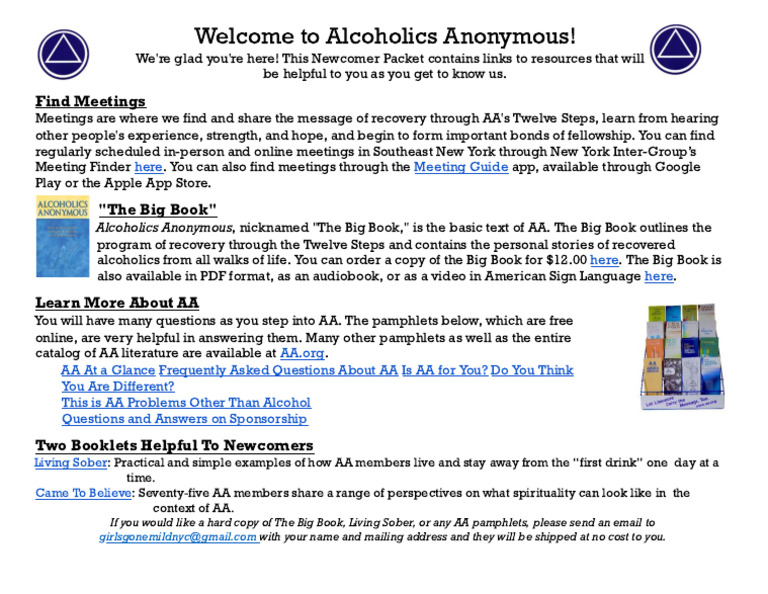 00 AA Newcomer Packet | PDF
