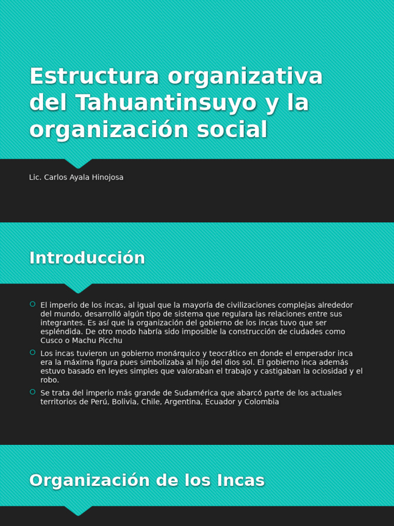 Estructura Organizativa Del Tahuantinsuyo y La Organización Social | PDF