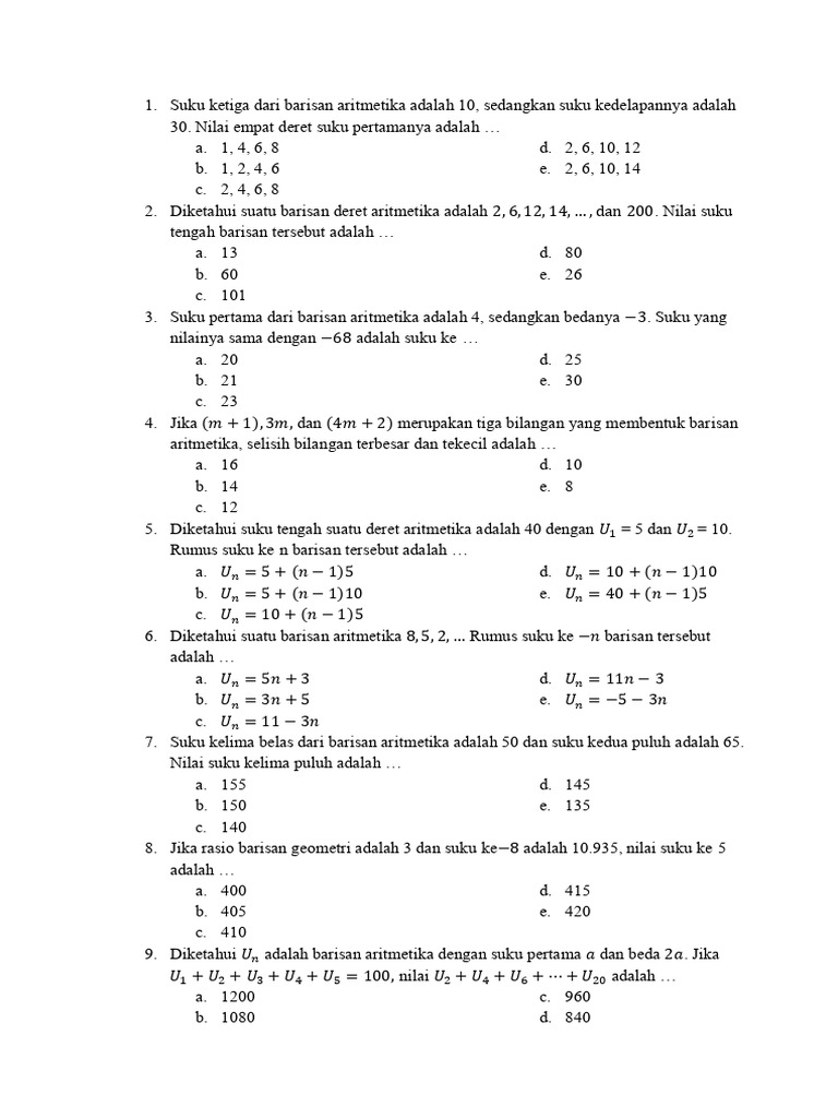 FIX Soal Matematika Wajib XI | PDF