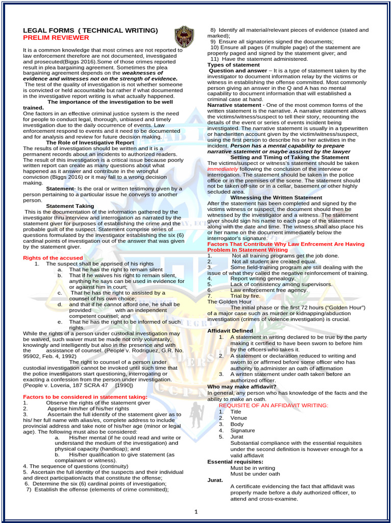 3C Prelim Reviwerlegal Forms C-22154 | PDF