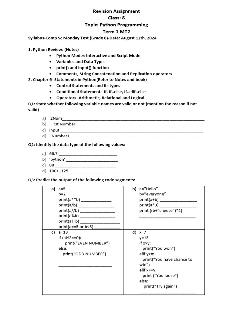 Python Questions | PDF