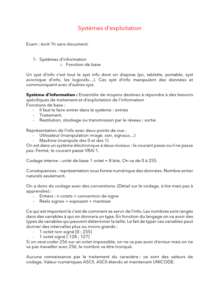 Systèmes D'exploitation | PDF