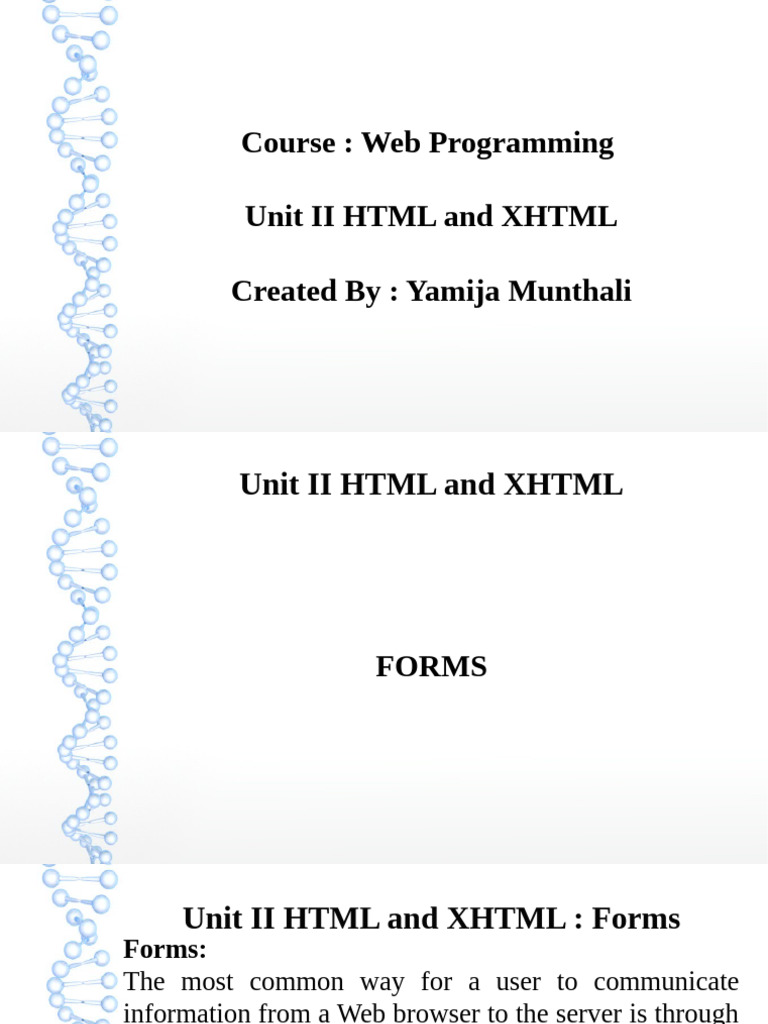Unit II HTML and XHTML | PDF | Html Element | Business