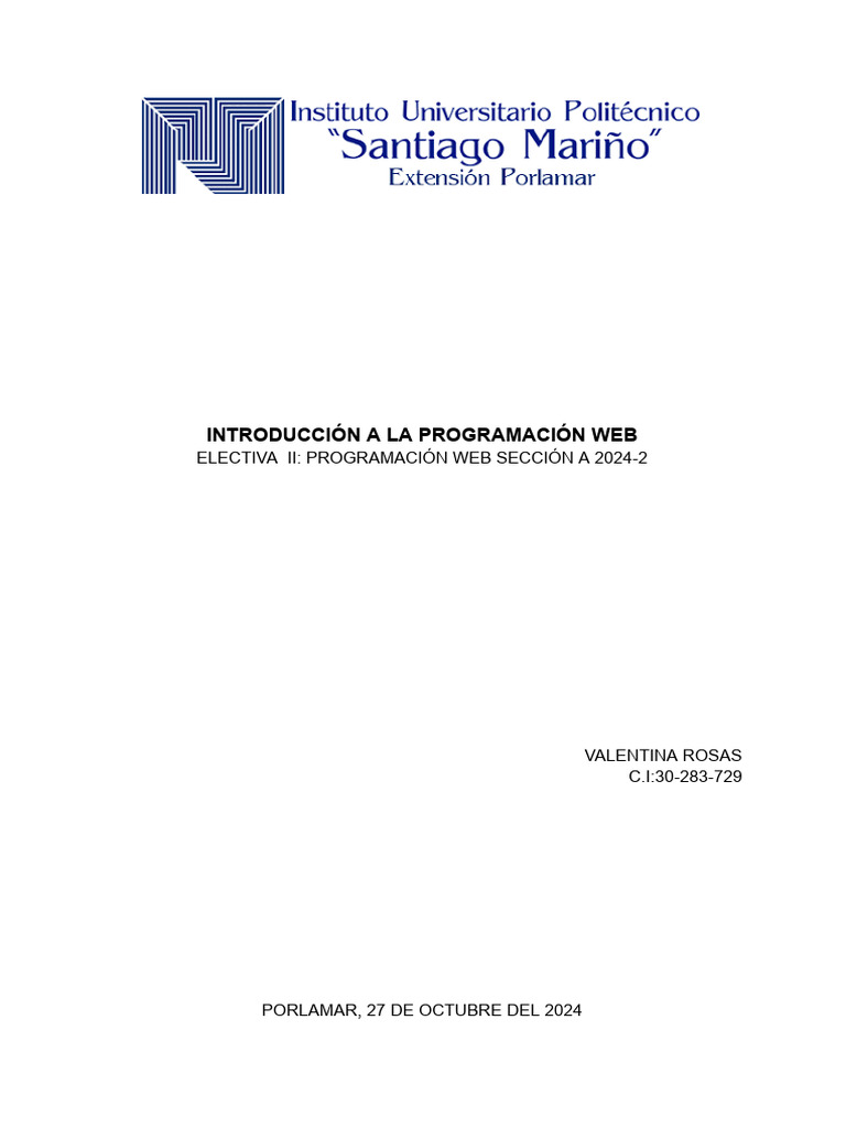 Introducción A La Programación Web | PDF