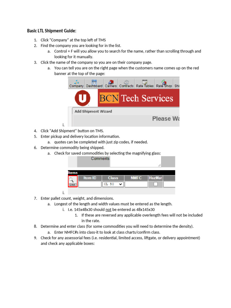 Basic LTL Shipment Guide | PDF