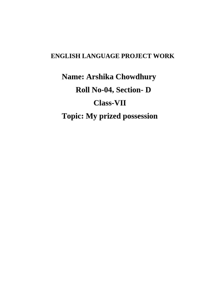 Arshika Language Project Work | PDF