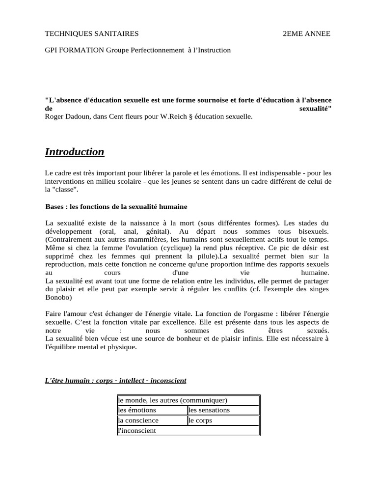 Cours Sur Education Sexuelle Utile Pdf