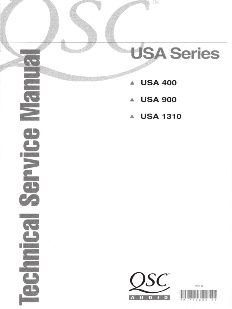 QSC USA Series 400 900 1310 Service Manual | PDF