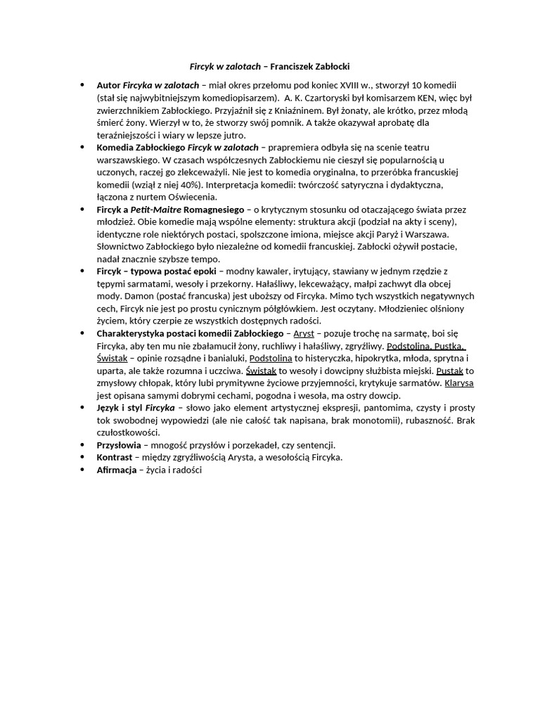 Fircyk W Zalotach | PDF