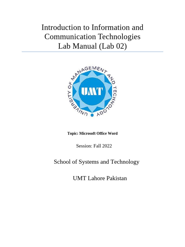 ICT Lab 2 - MS Word | PDF