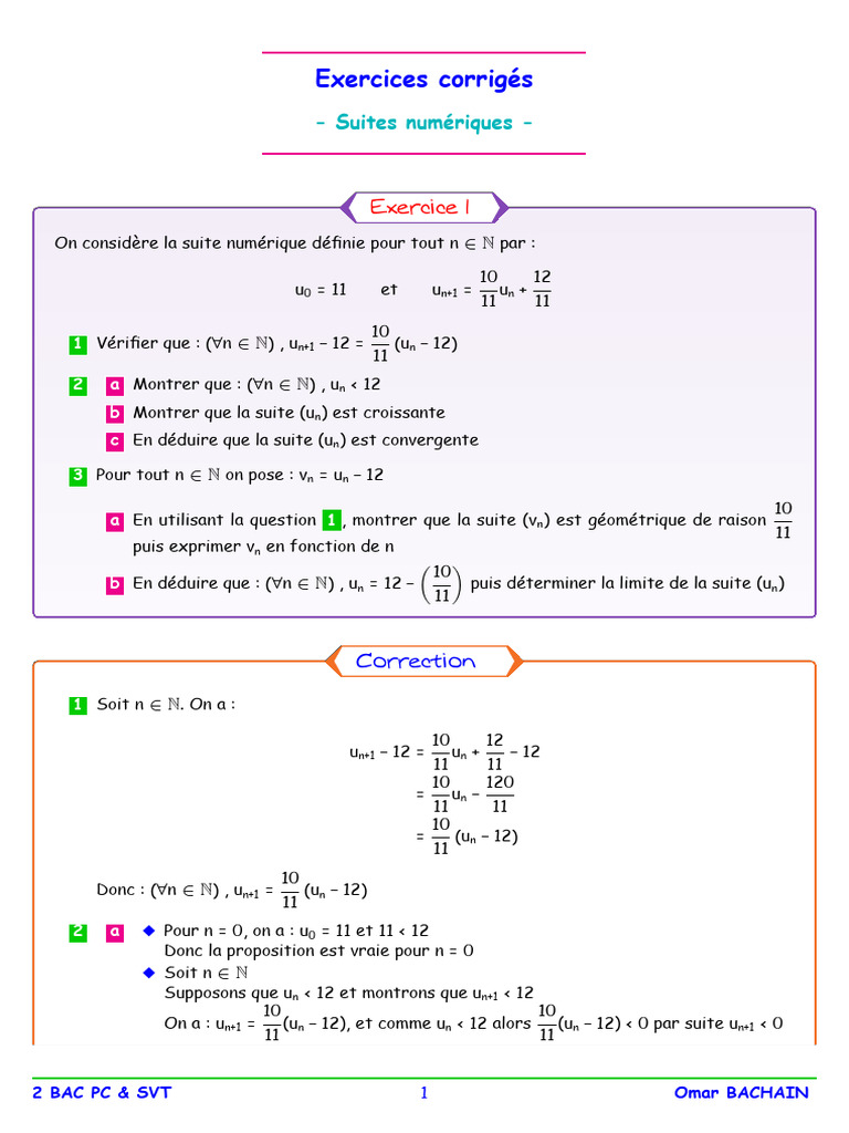 Exercices Corrigés | PDF